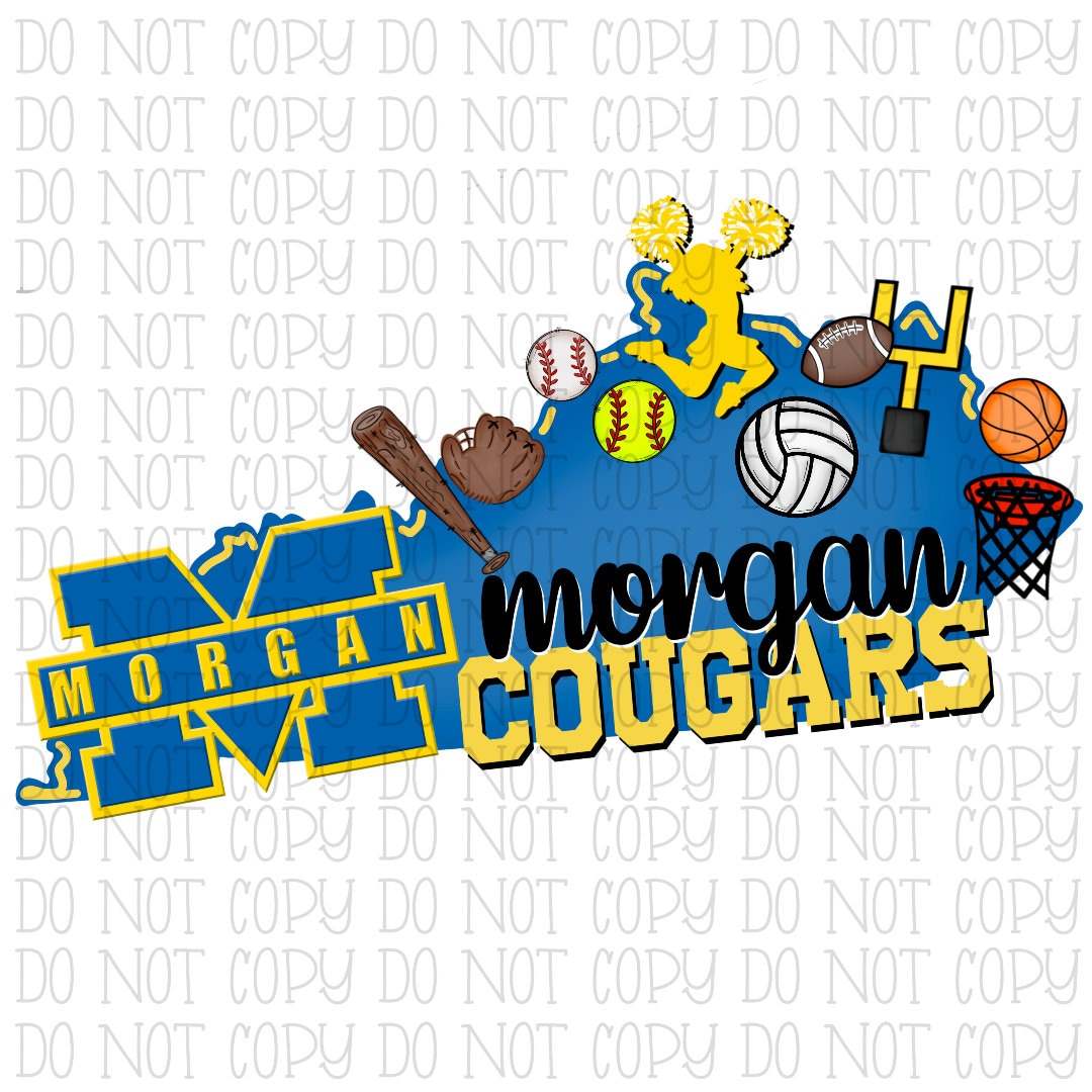 Morgan Cougars All Sports Kentucky Ky Yellow Blue School Sports Team ...