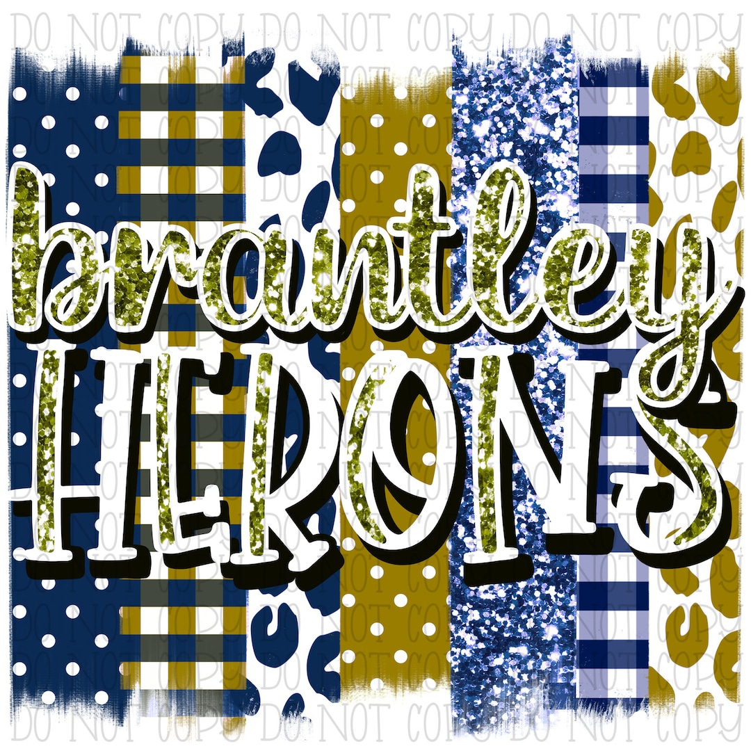 Brantley County Herons - Georgia - Navy and Gold - Brushstrokes ...