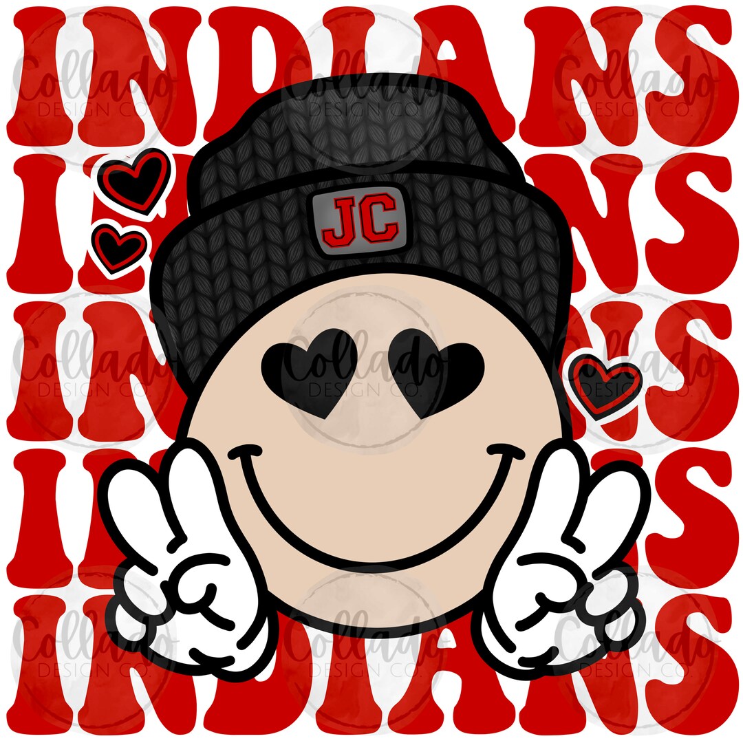 JC Indians - Peace Smile Hippie Red and Black - Johnson City Illinois ...