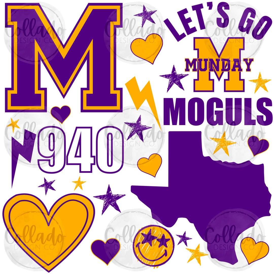 Munday Moguls - Scatter - Gold and Purple - Texas - 940 - School Sports ...
