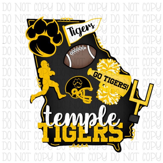 Temple Tigers Georgia Gold and Black Football School Sports - Etsy
