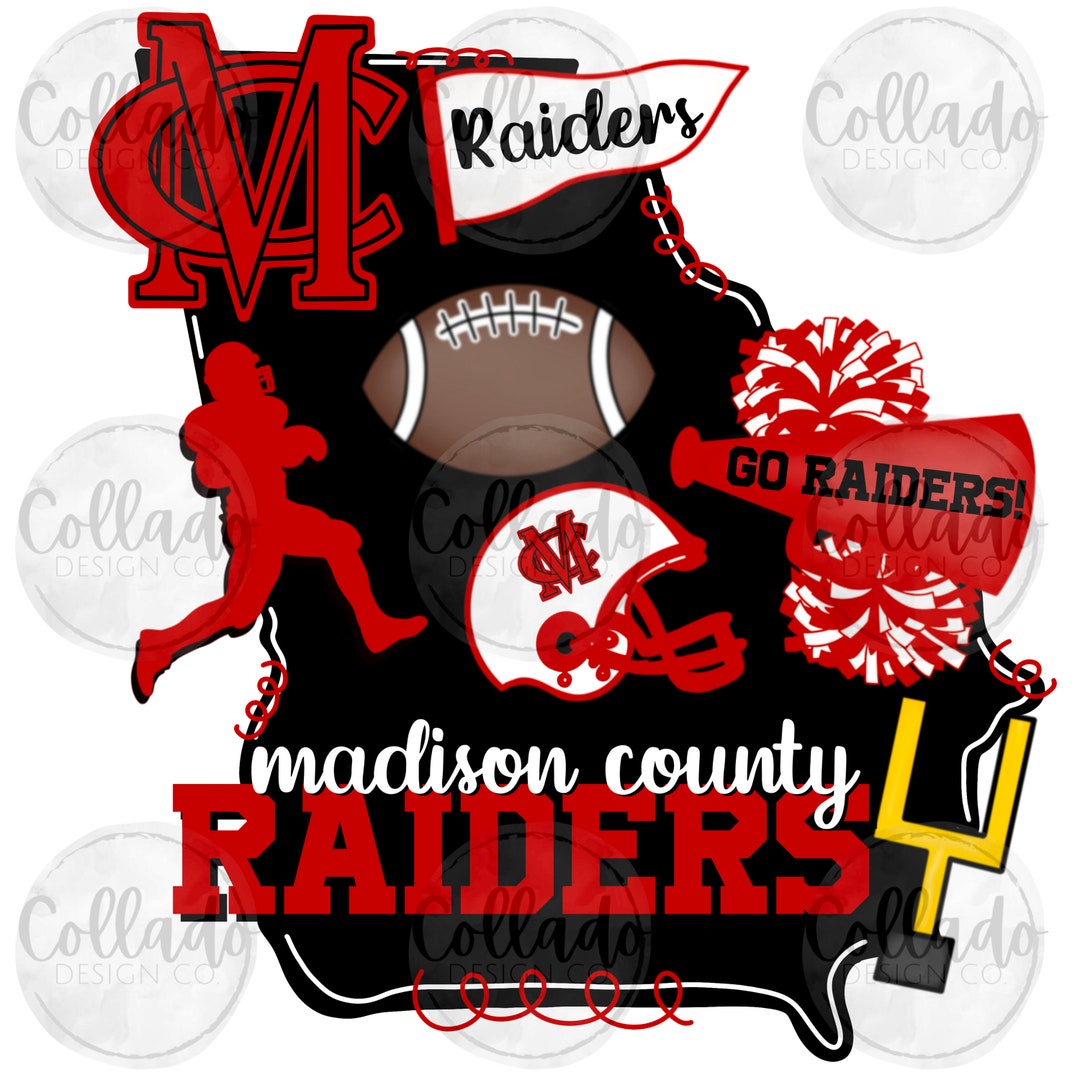 Madison County Red Raiders Georgia Black and Red Football School Sports ...