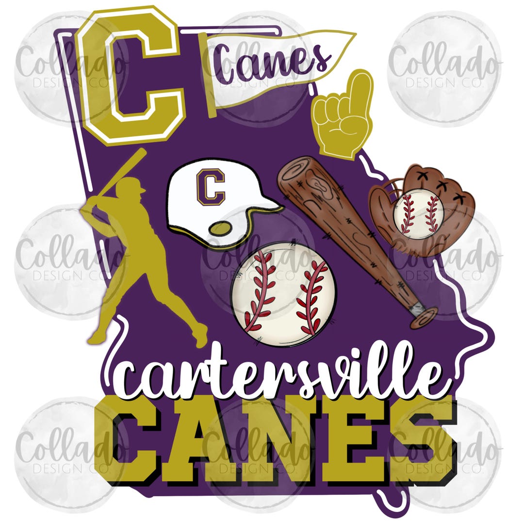 Cartersville Canes Georgia Purple Hurricanes Lila und Gold Baseball ...