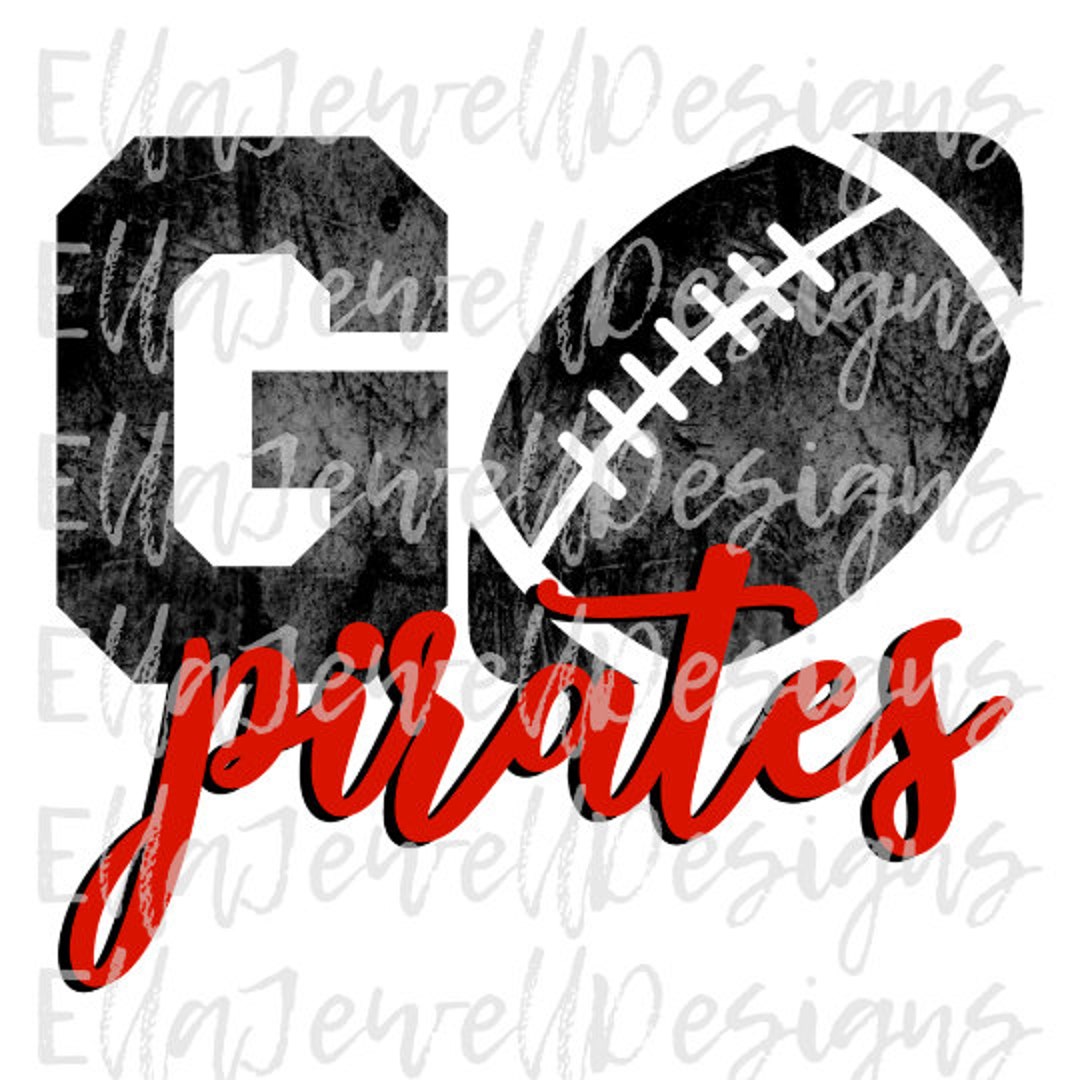 Go Pirates Football Red and Black School Sports Team Digital Download ...