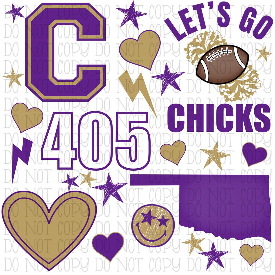 Chickasha Chicks - Scatter - Purple and Gold - Oklahoma - 405 - School ...