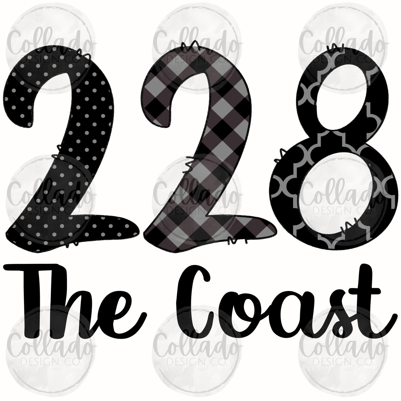 228 the Coast Area Code Gulf Coast Mississippi Black and Grey Patterns ...