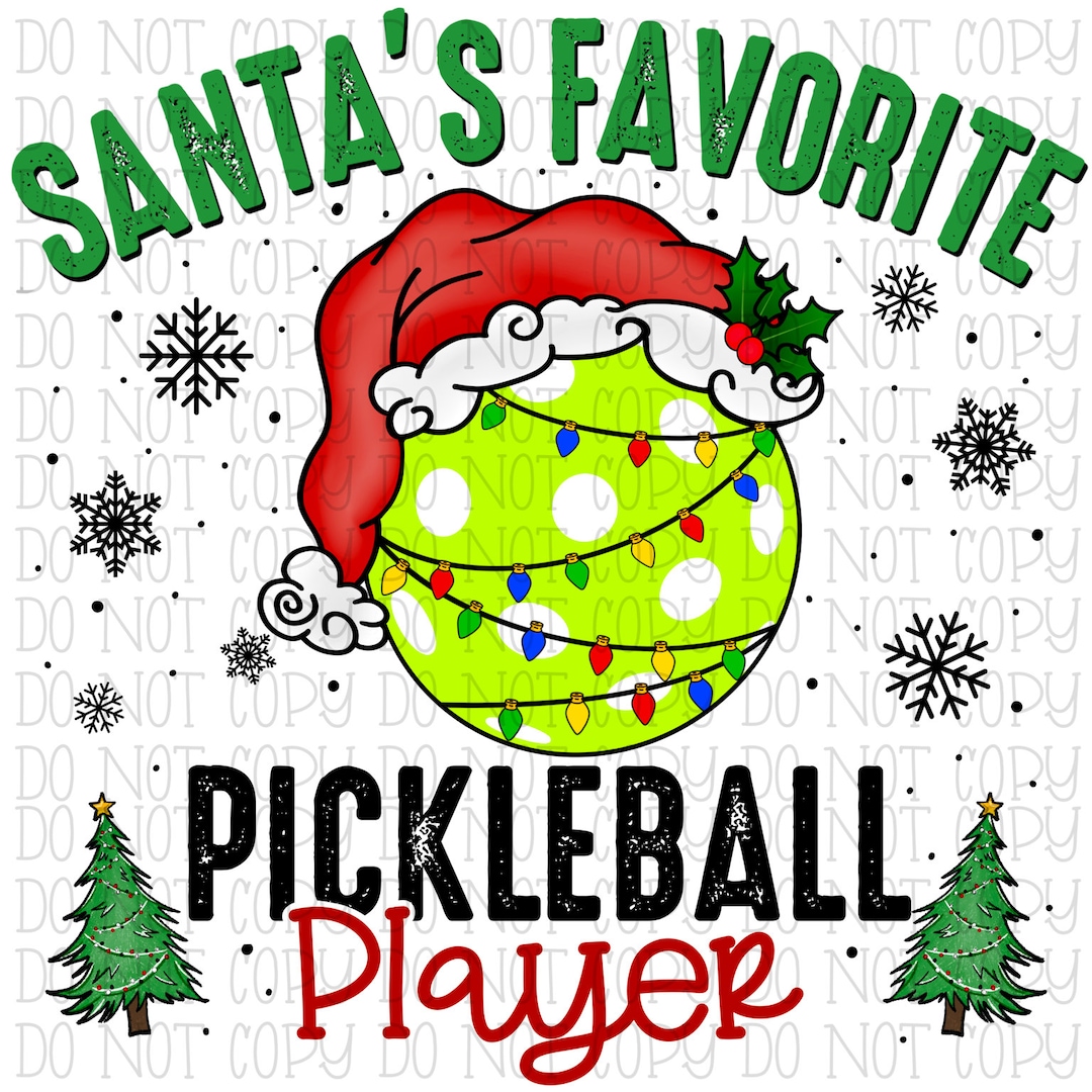 Santa's Favorite Pickleball Player - Santa Hat - Christmas Lights ...