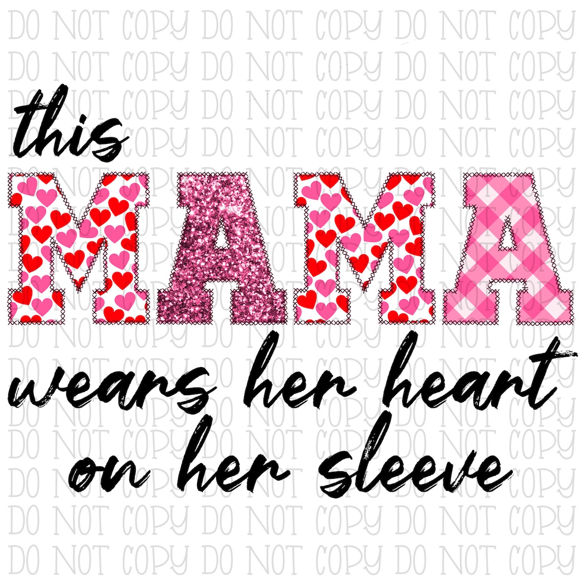 This Mama Wears Her Heart on Her Sleeve includes 4 Hearts - Etsy
