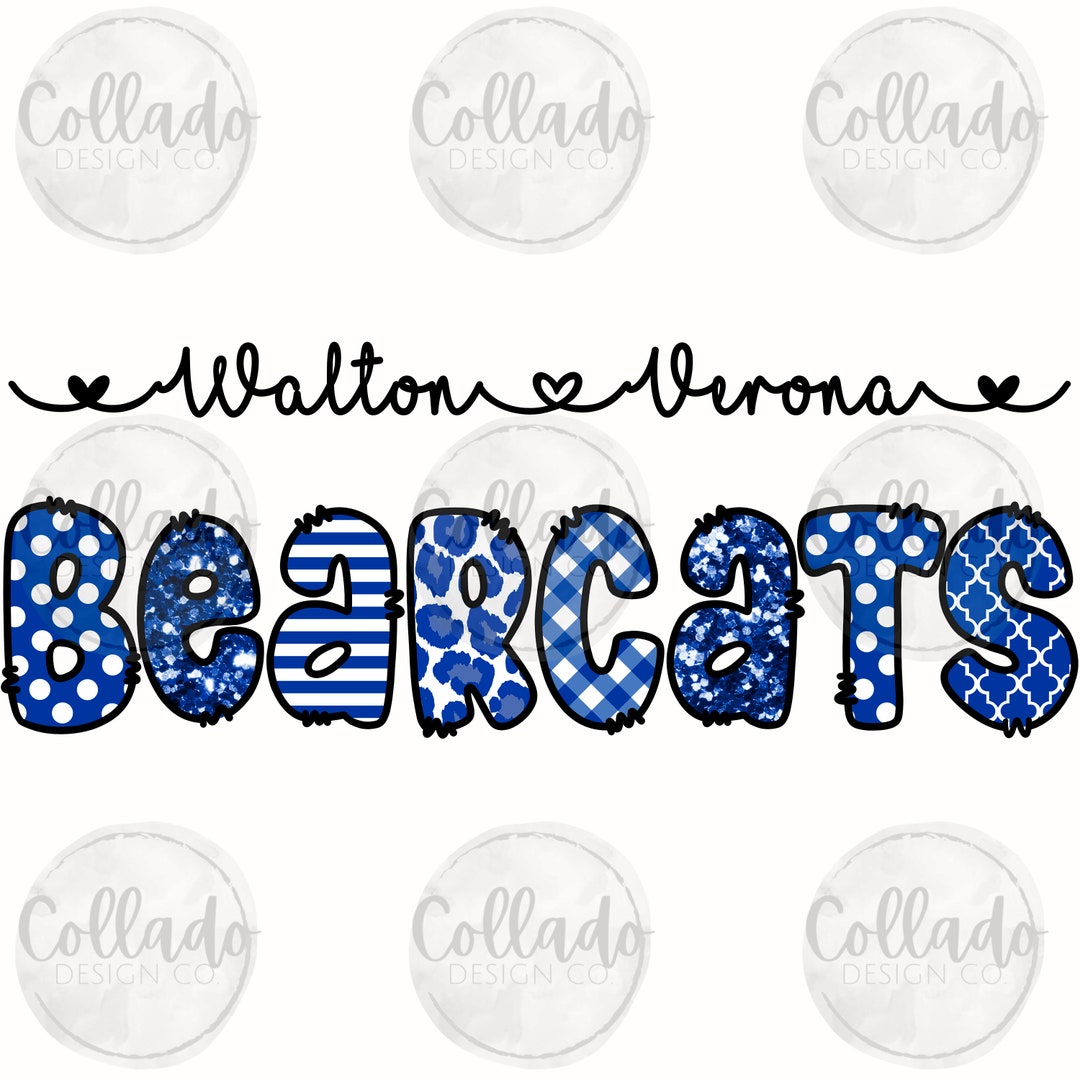 Walton Verona Bearcats Kentucky Pattern Letters School Sports Team ...