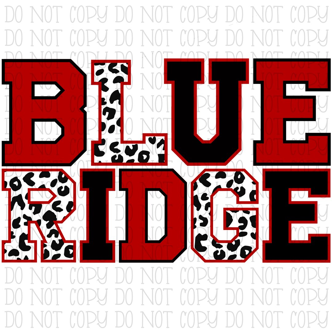 Blue Ridge High School Red Black White Leopard School Sports Team ...