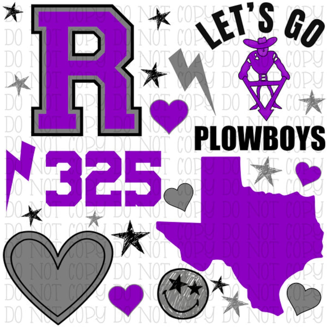 Roscoe Plowboys Scatter Purple Gray Black Texas 325 Area Code School ...