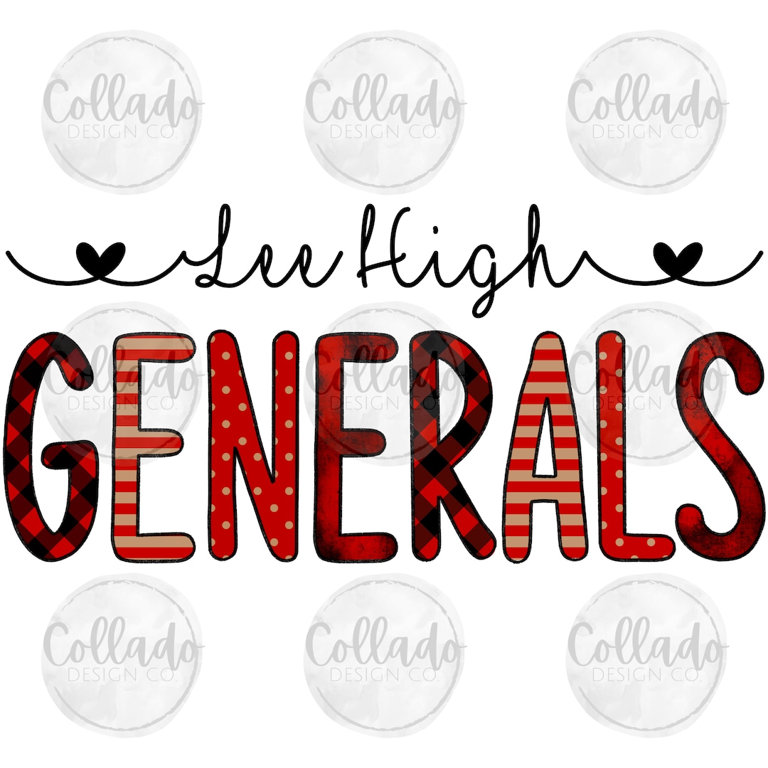 Lee High Generals Virginia Red Gold Black Patterns School Team Digital ...
