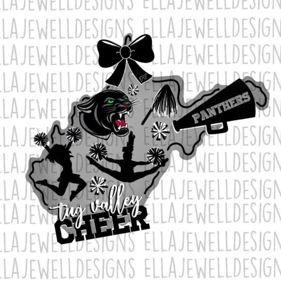 Tug Valley Cheer Panthers Gray and Black West Virginia School - Etsy