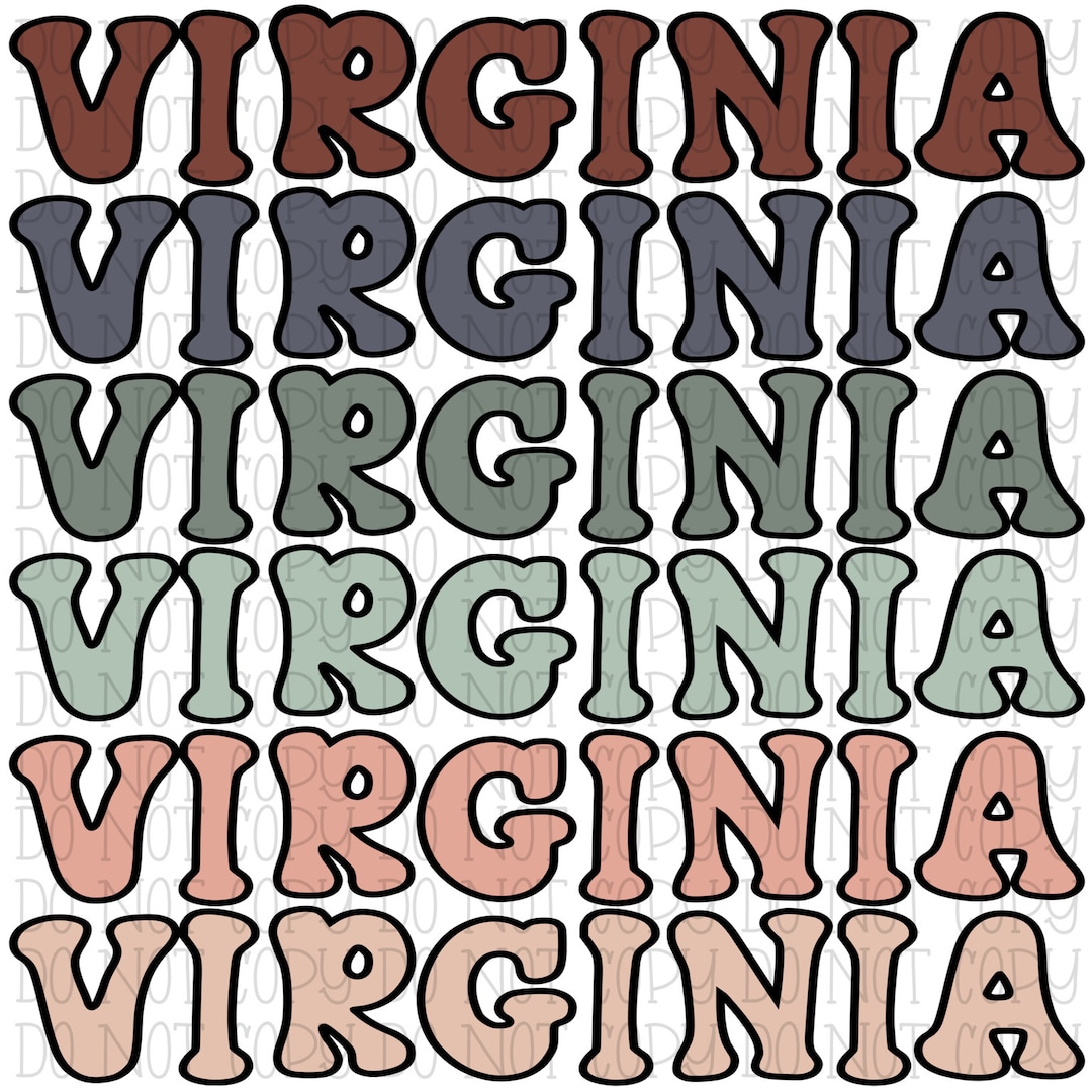Retro Virginia VA Pastel Colors State Digital Download Instant PNG File ...