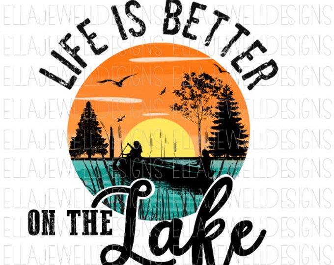 Life is Better on the Lake Sunset Boat Fisherman - Etsy