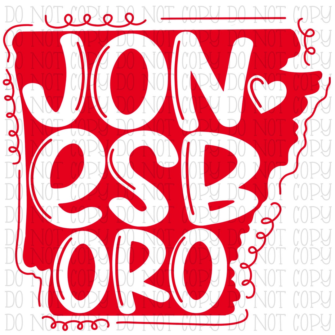 Jonesboro Arkansas - Red and White - State Outline School Sports Team ...