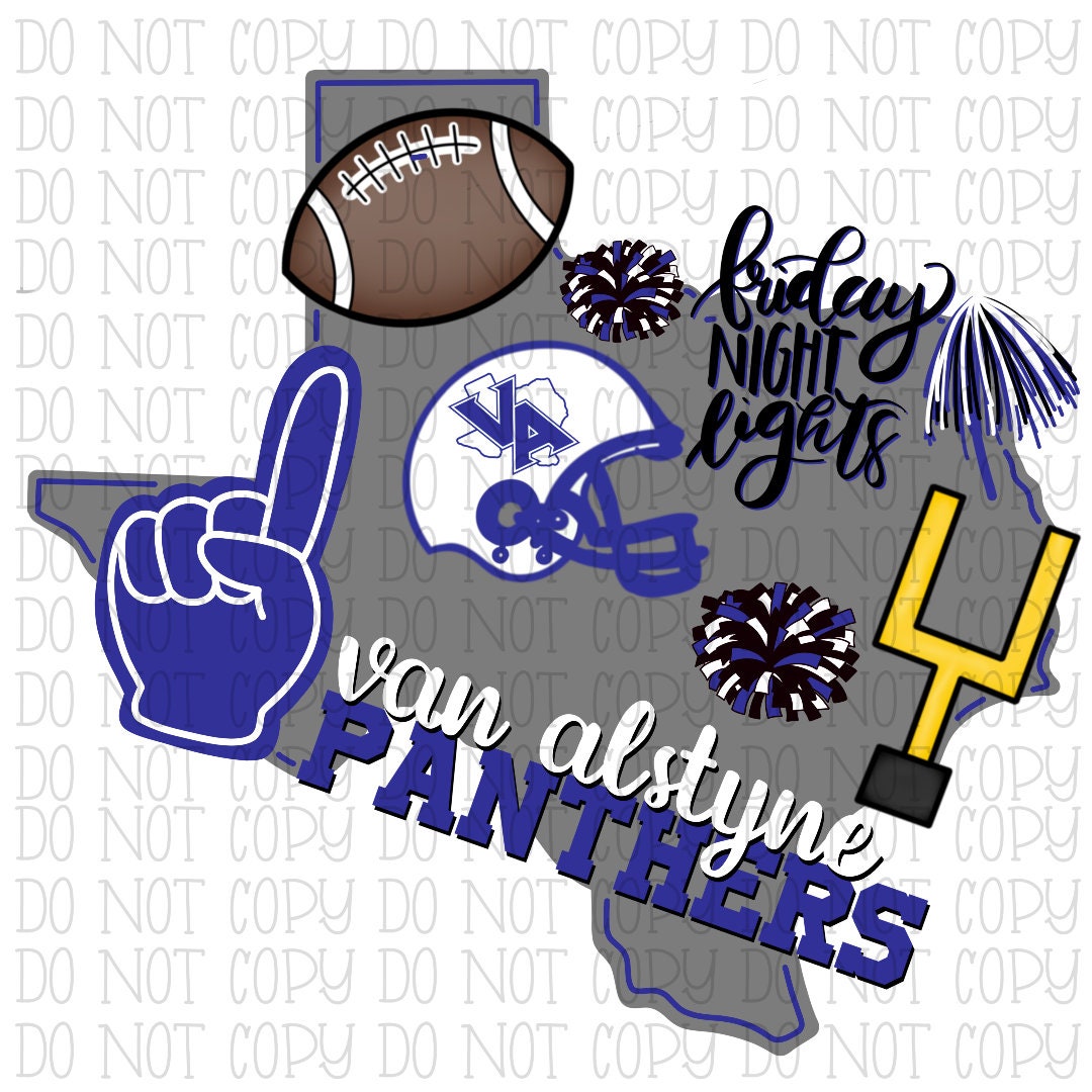 Van Alstyne Panthers- Texas - School Sports Team - Blue Black White ...