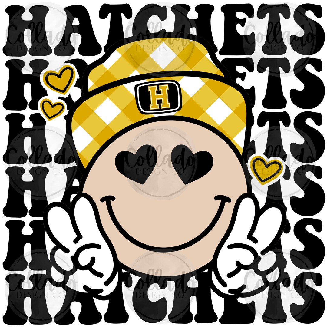 Washington Hatchets Indiana Peace Smile Hippie Gold and Black - School ...