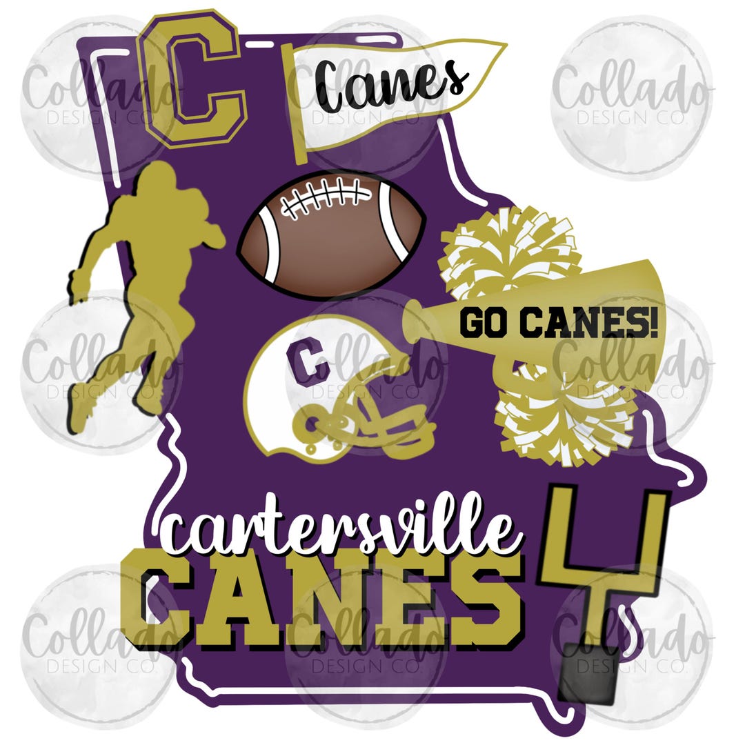Cartersville Canes Georgia Purple Hurricanes Purple and Gold Football ...