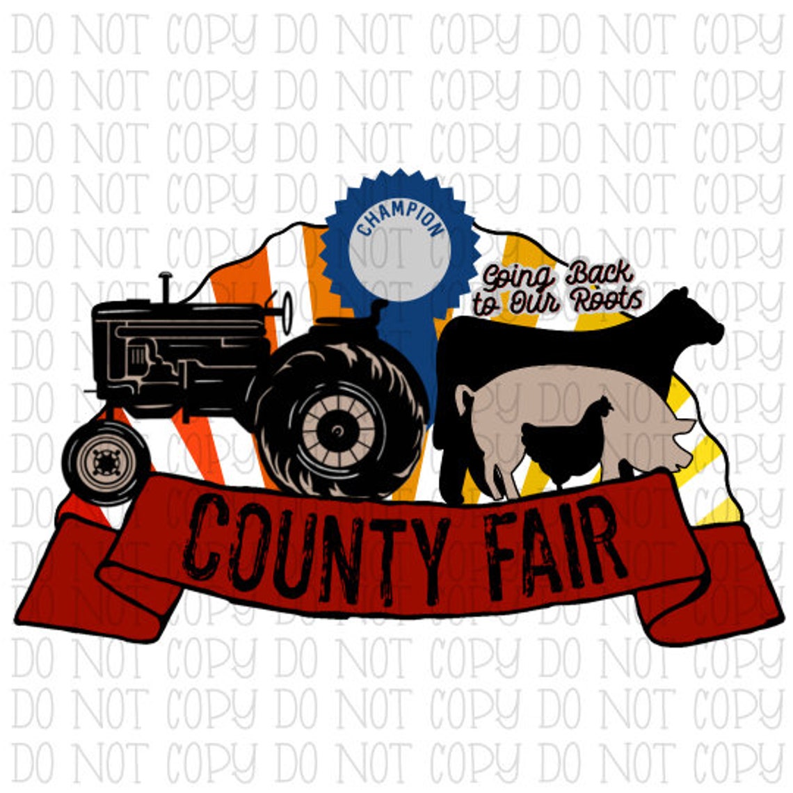 County Fair Medal Farm Animals Winner Banner Fall Digital | Etsy