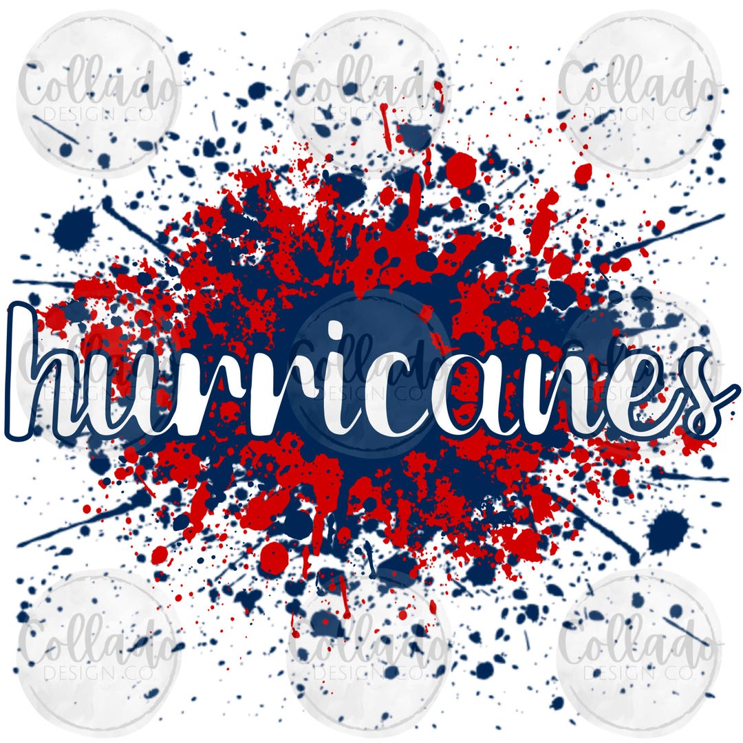 Hurricanes Red and Navy Blue Paint Spatter High School Sports Team ...