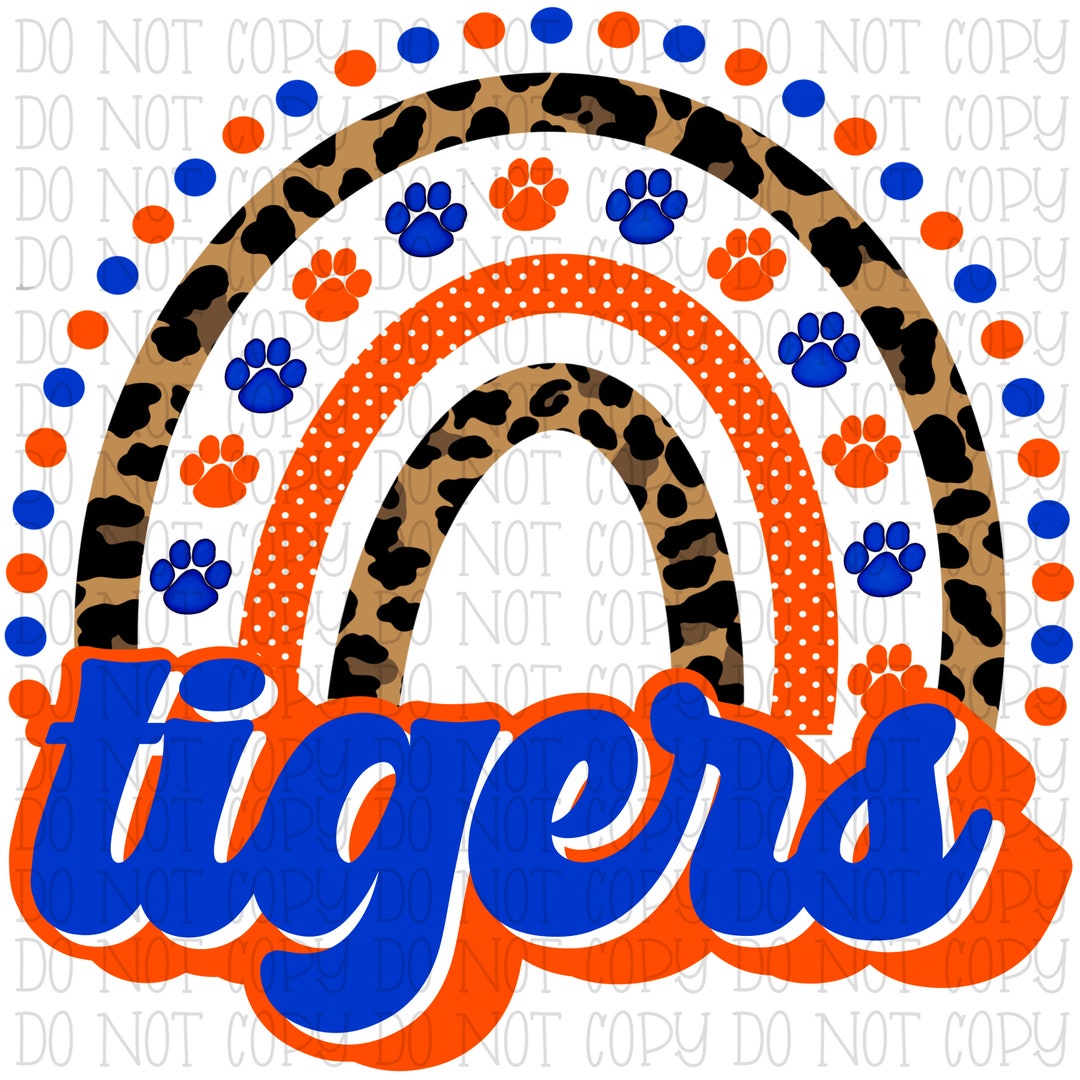 Mullins Tigers Kentucky - Leopard Rainbow - Blue and Orange - School ...