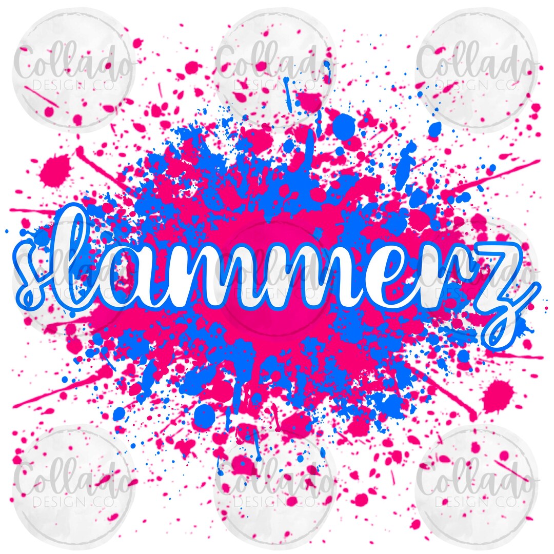 Slammerz Paint Spatter Neon Pink Neon Blue Softball School Sports Team ...