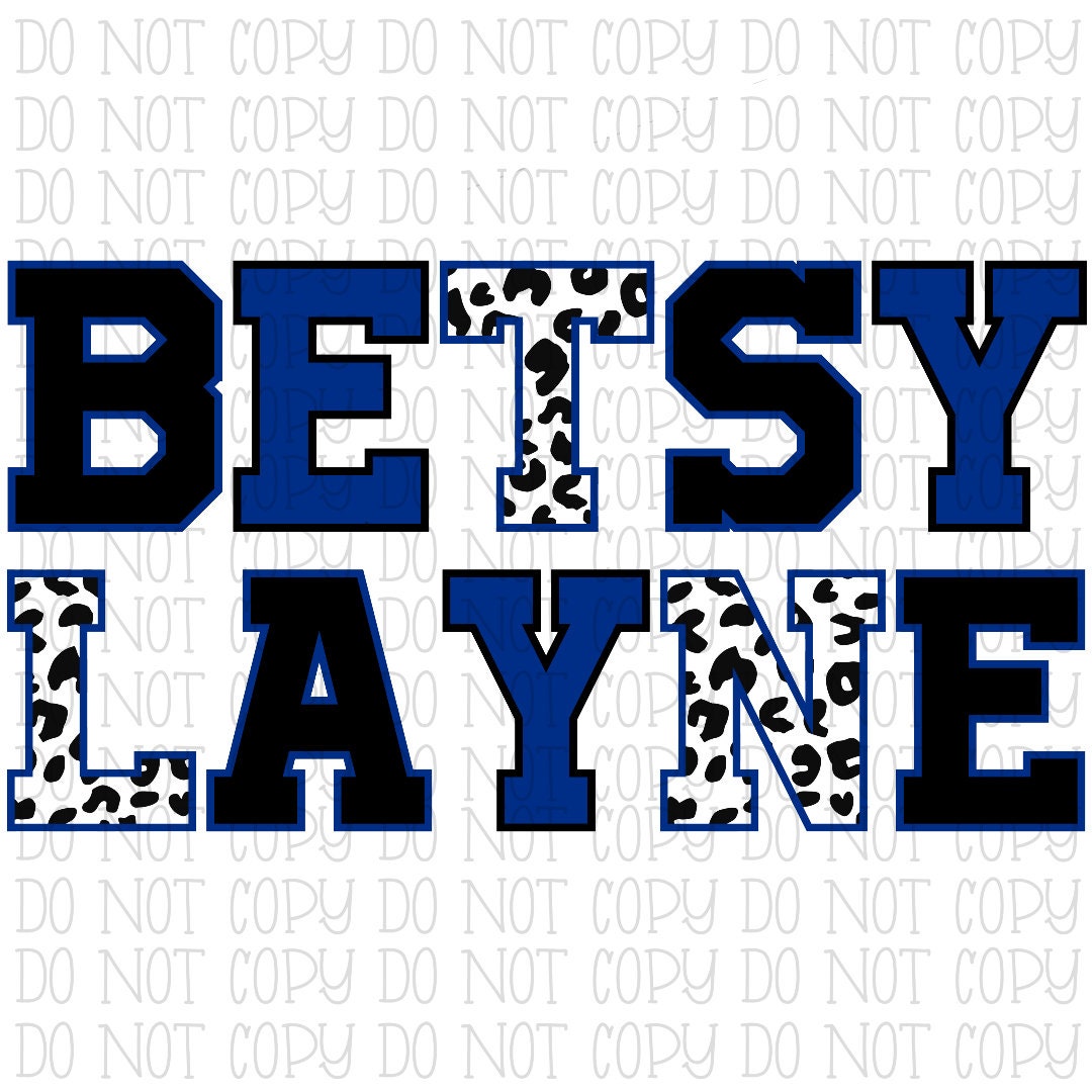 Betsy Layne Bobcats School Kentucky Blue Black White Leopard Digital ...