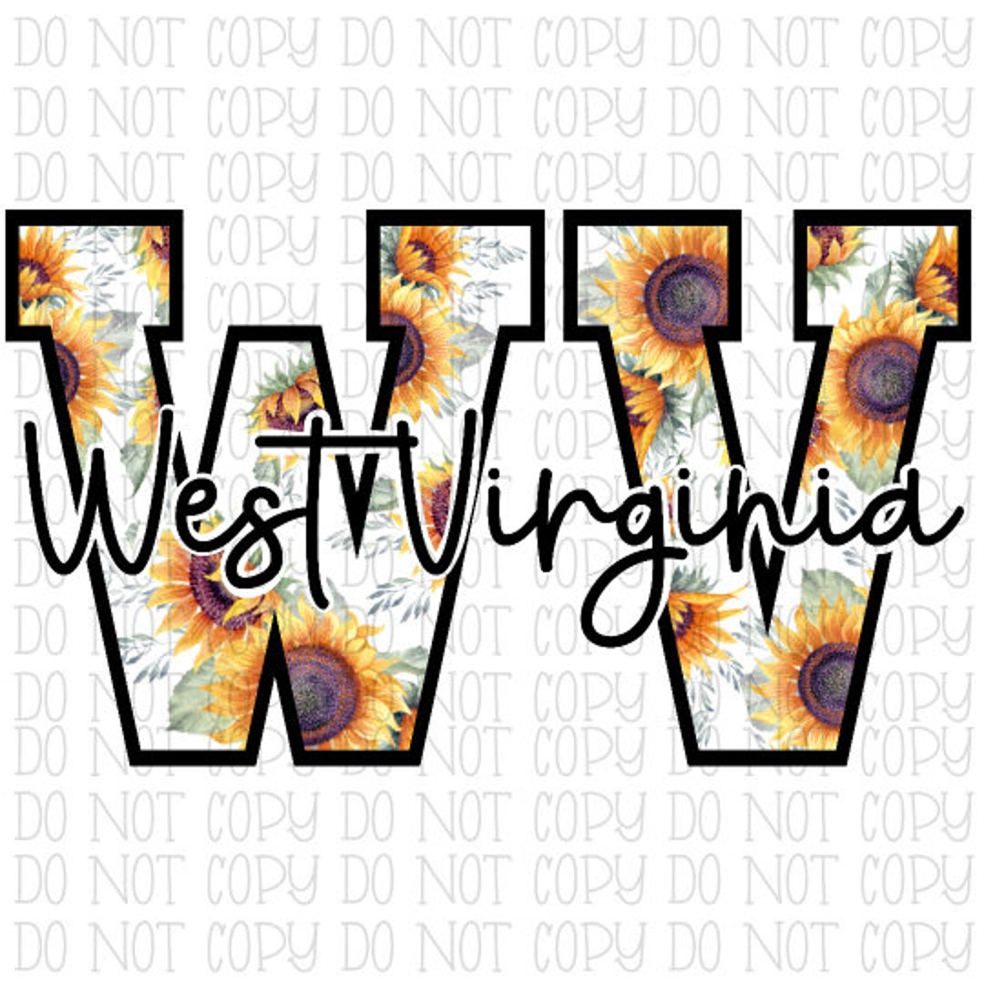 West Virginia - WV - Sunflowers - State - Digital Download Instant PNG ...