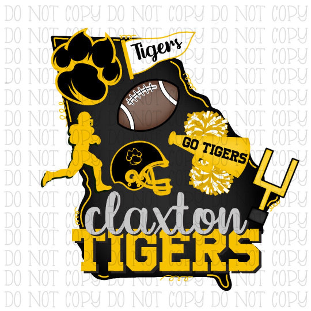 Claxton County Tigers Georgia Black and Gold Sports School Team Digital ...