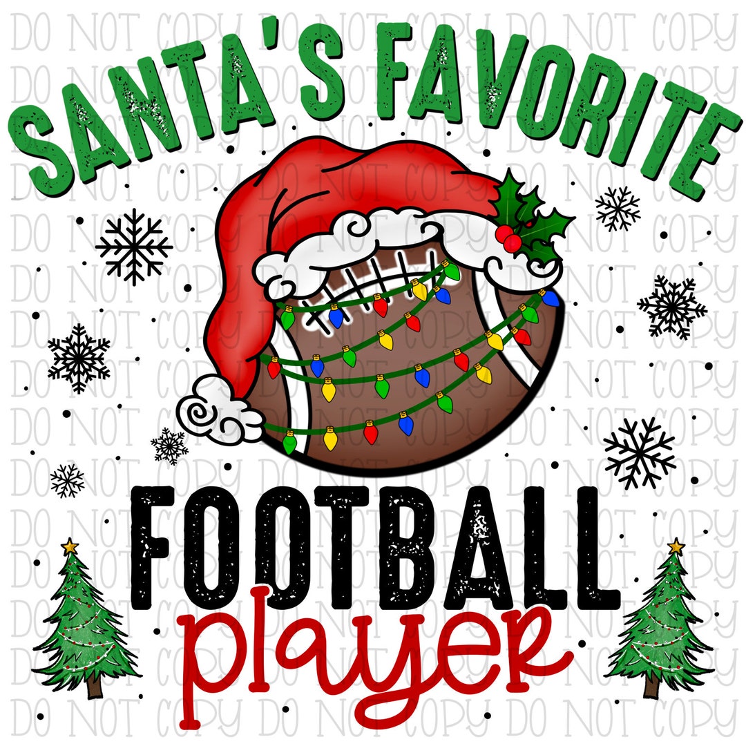 Santa's Favorite Football Player - Santa Hat - Christmas Lights ...