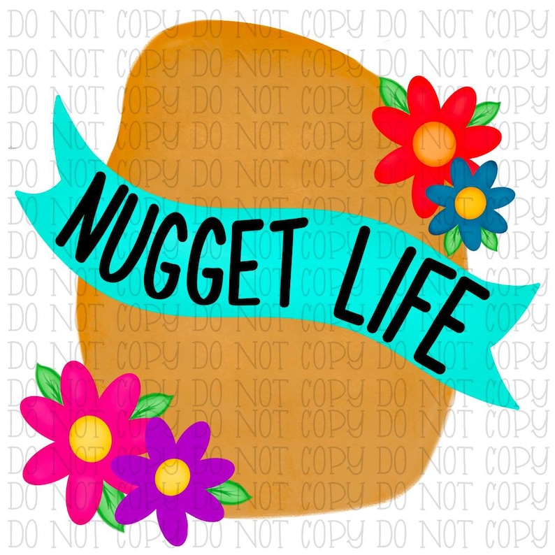 Nugget Life - Chicken Nugget - Flowers - Cute - Kids - Digital Download ...