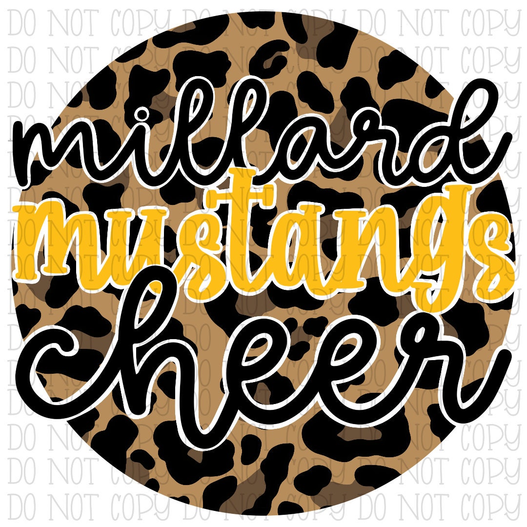 Millard Mustangs Cheer Leopard Circle Kentucky School Sports Team ...