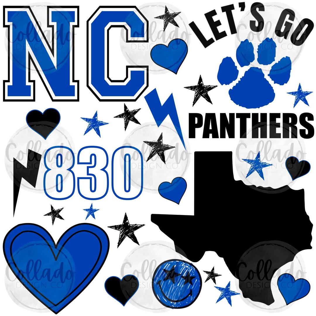 Nuece Canyon Panthers NCP Scatter Royal Blue TX Texas 830 Area Code School Sports Team Football ...