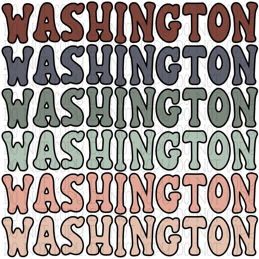 Retro Washington WA Pastel Colors State Digital Download Instant PNG ...