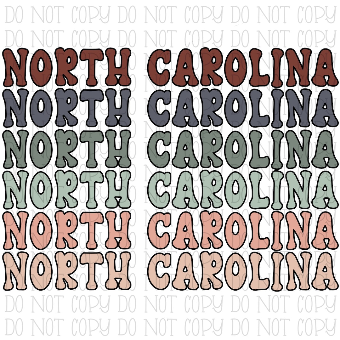 Retro North Carolina NC Pastel Colors State Digital Download Instant ...