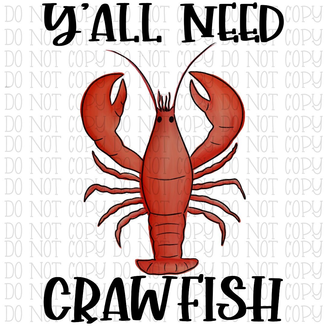 Y'all Need Crawfish - Watercolor - Cajun - Red - Digital Download ...