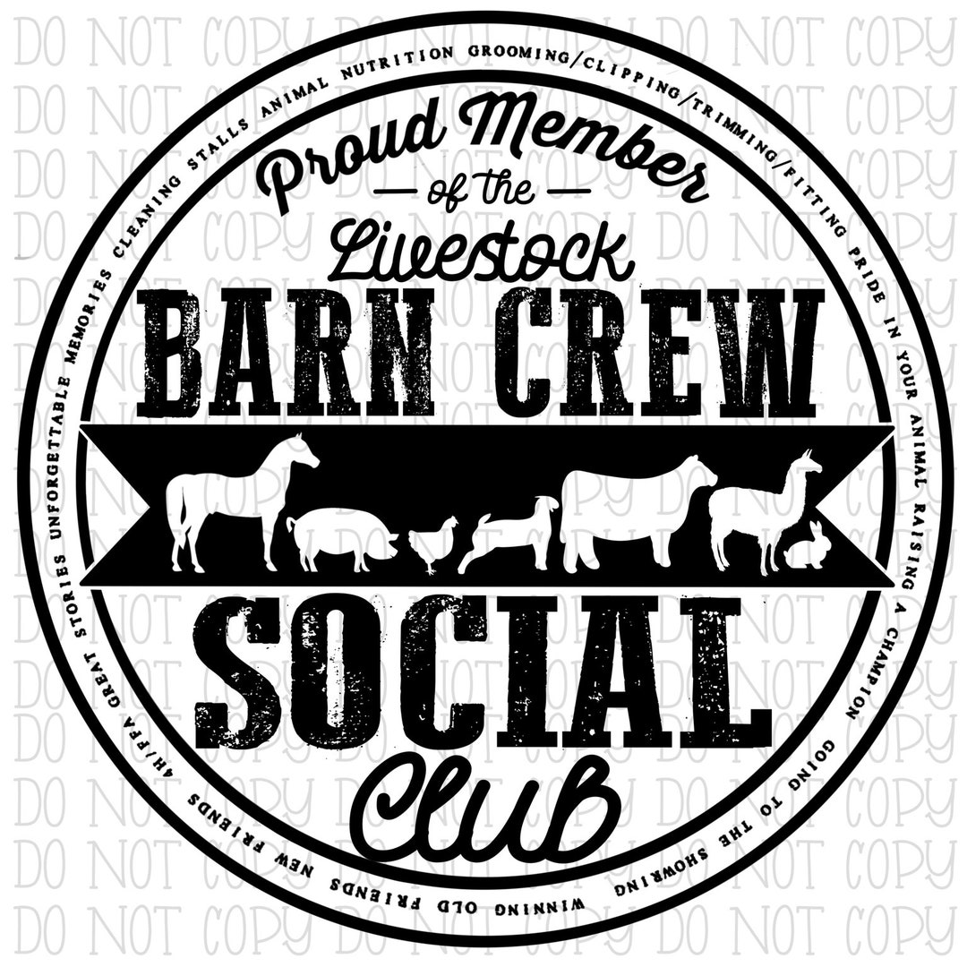 Member of the Livestock Barn Crew Social Club Cow Alpaca Farm Animals ...