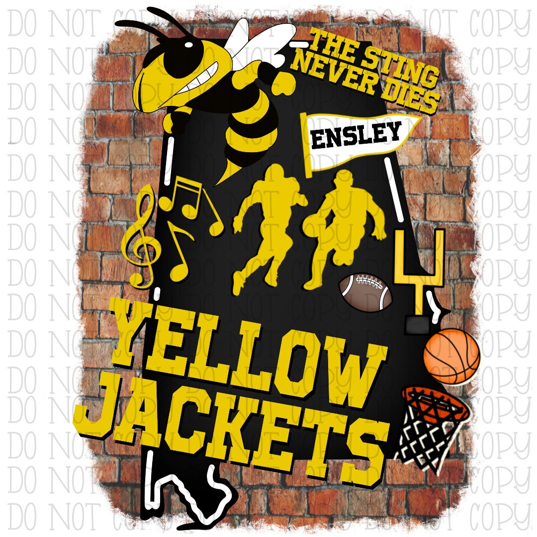 Ensley Yellow Jackets Alabama Basketball Football Band Black and Gold ...