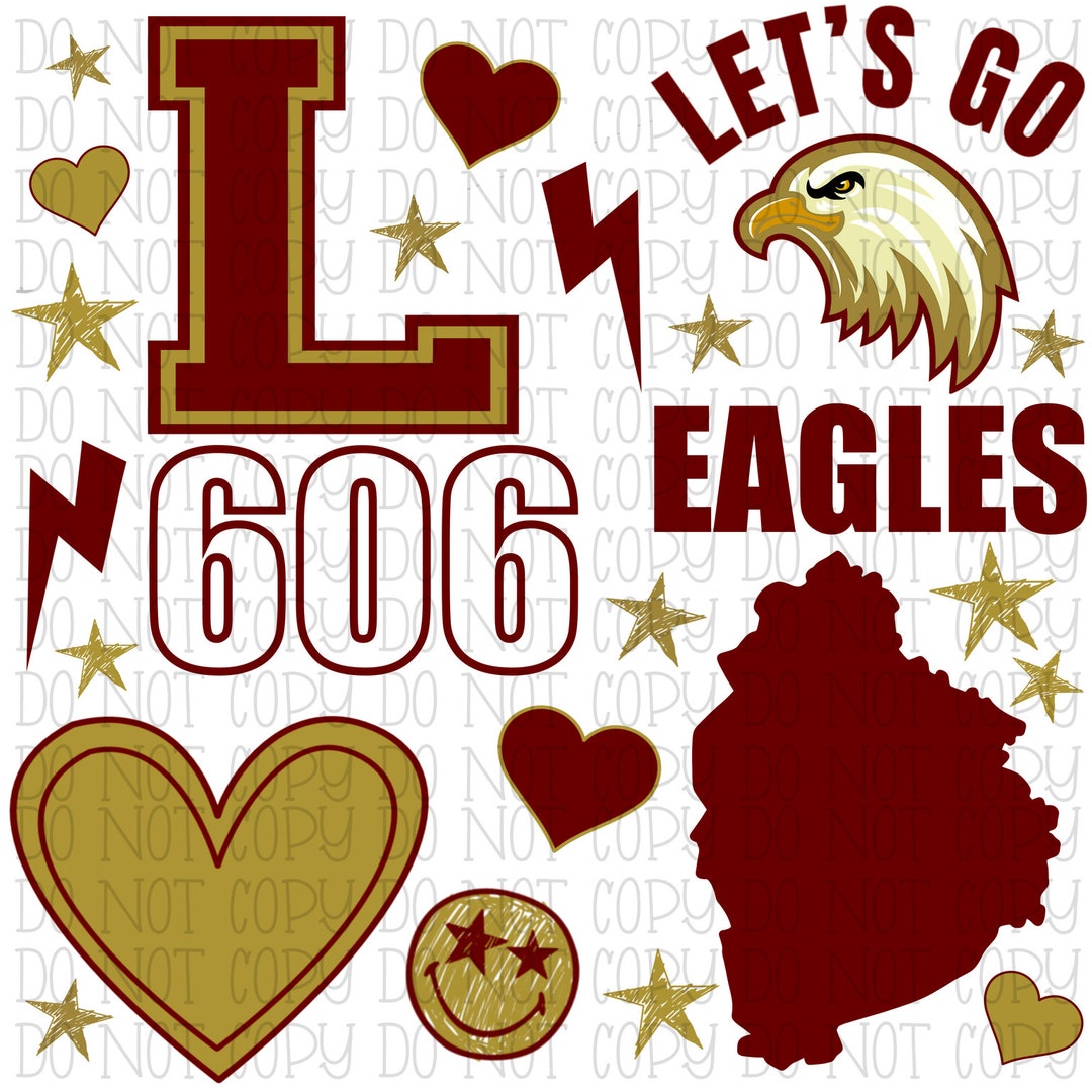 Leslie County Eagles - Scatter Print - Kentucky - Gold and Maroon ...