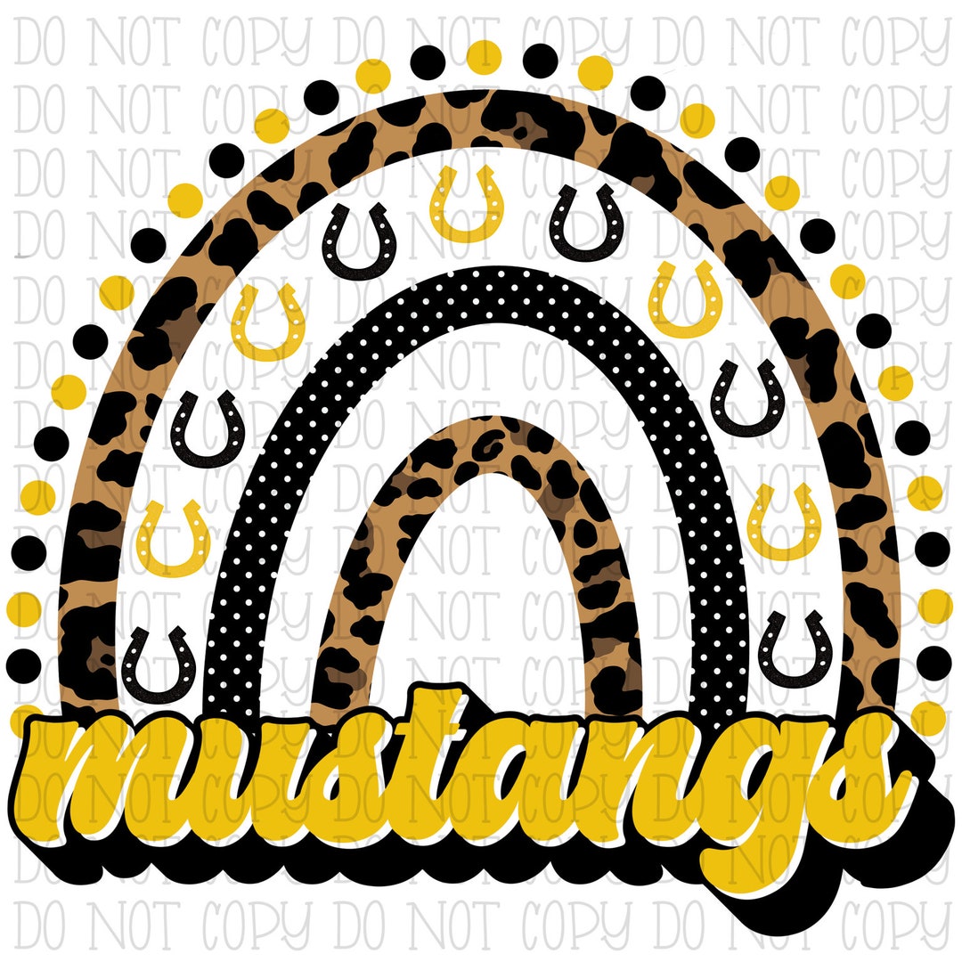 Millard Mustangs Gold and Black Leopard Rainbow Kentucky School Sports ...