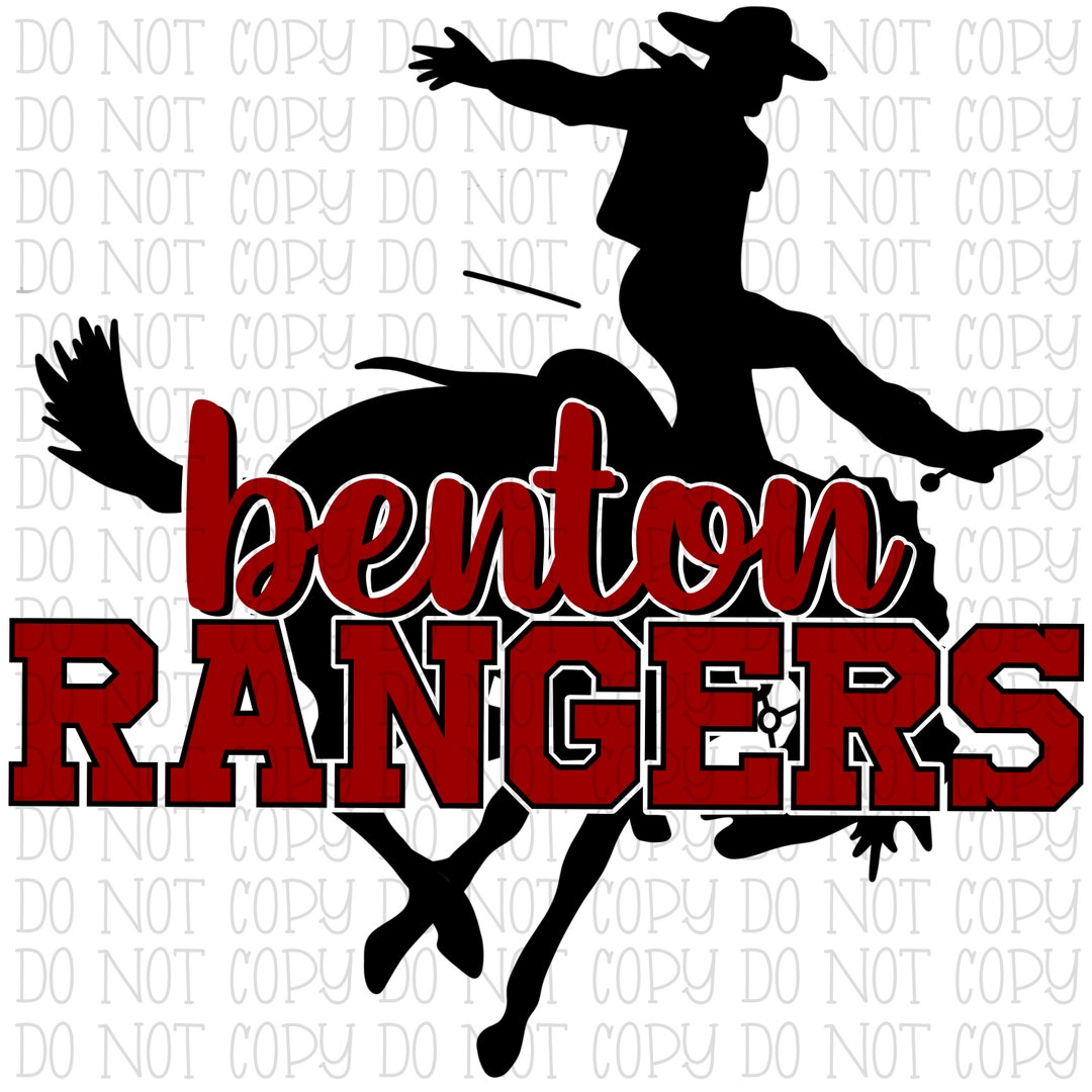 Benton Rangers - Horse and Rider - Illinois - Red and Black School ...