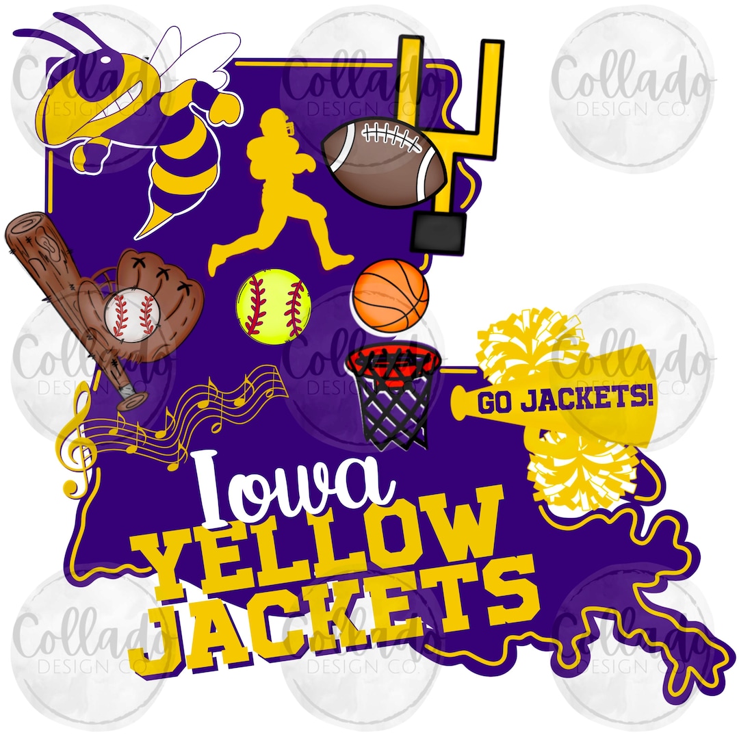 Iowa Yellow Jackets Louisiana Purple Yellow High School Sports Football ...