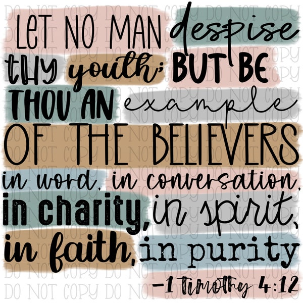1 Timothy 4 12 - Etsy