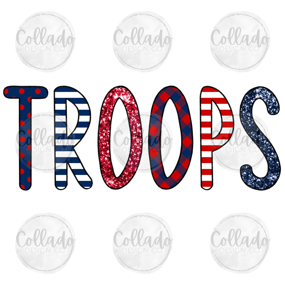 Troops Patterns Red White Blue School Sports Team America Digital ...