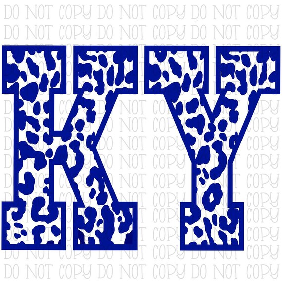 Kentucky KY Blue Leopard State Digital Download Instant PNG - Etsy
