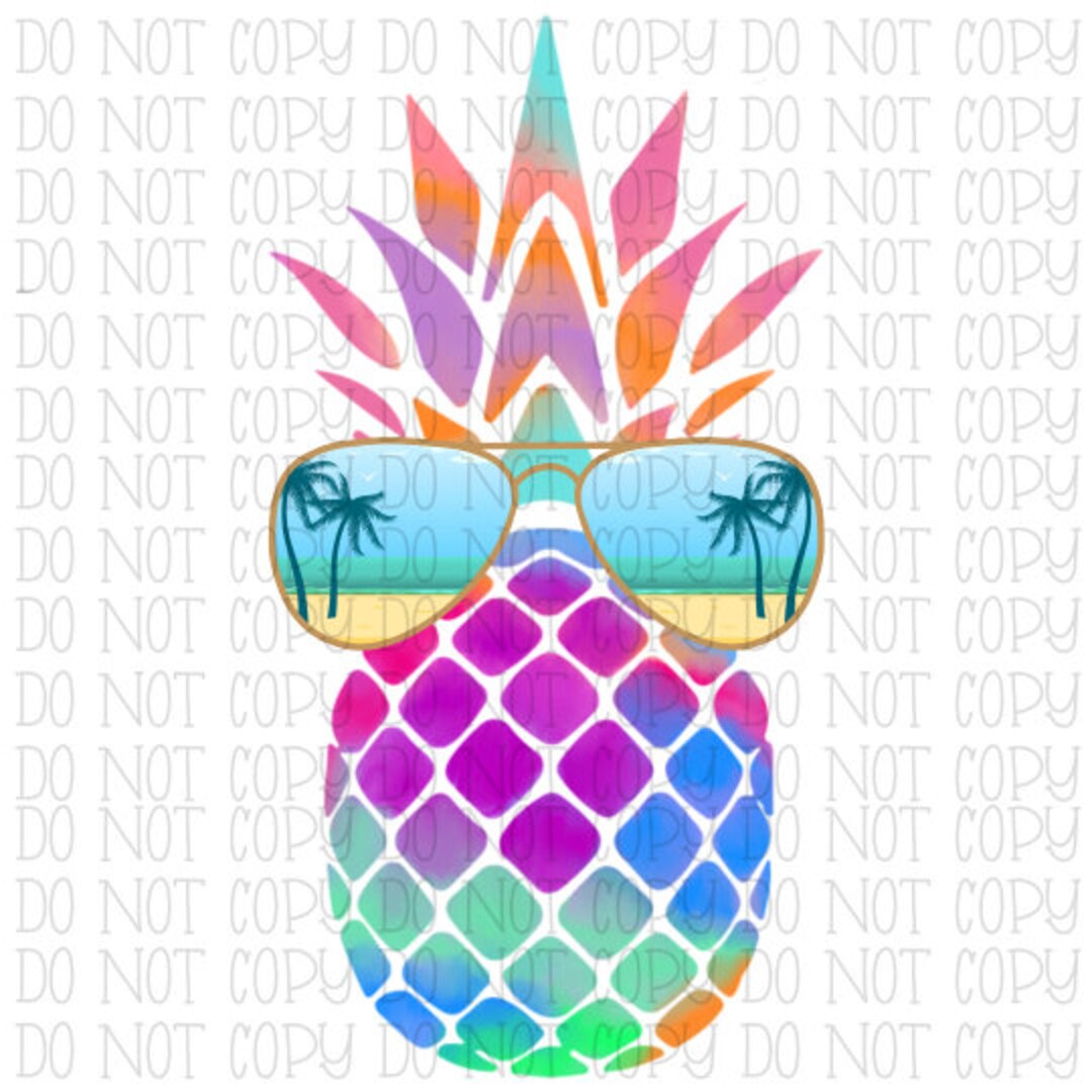Summer Pineapple Sunglasses Tie Dye Rainbow - Digital Download Instant ...