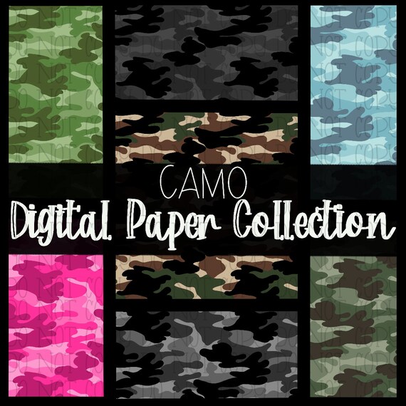 Camo Digital Paper Collection Zipped Folder 7 Color Patterns - Etsy