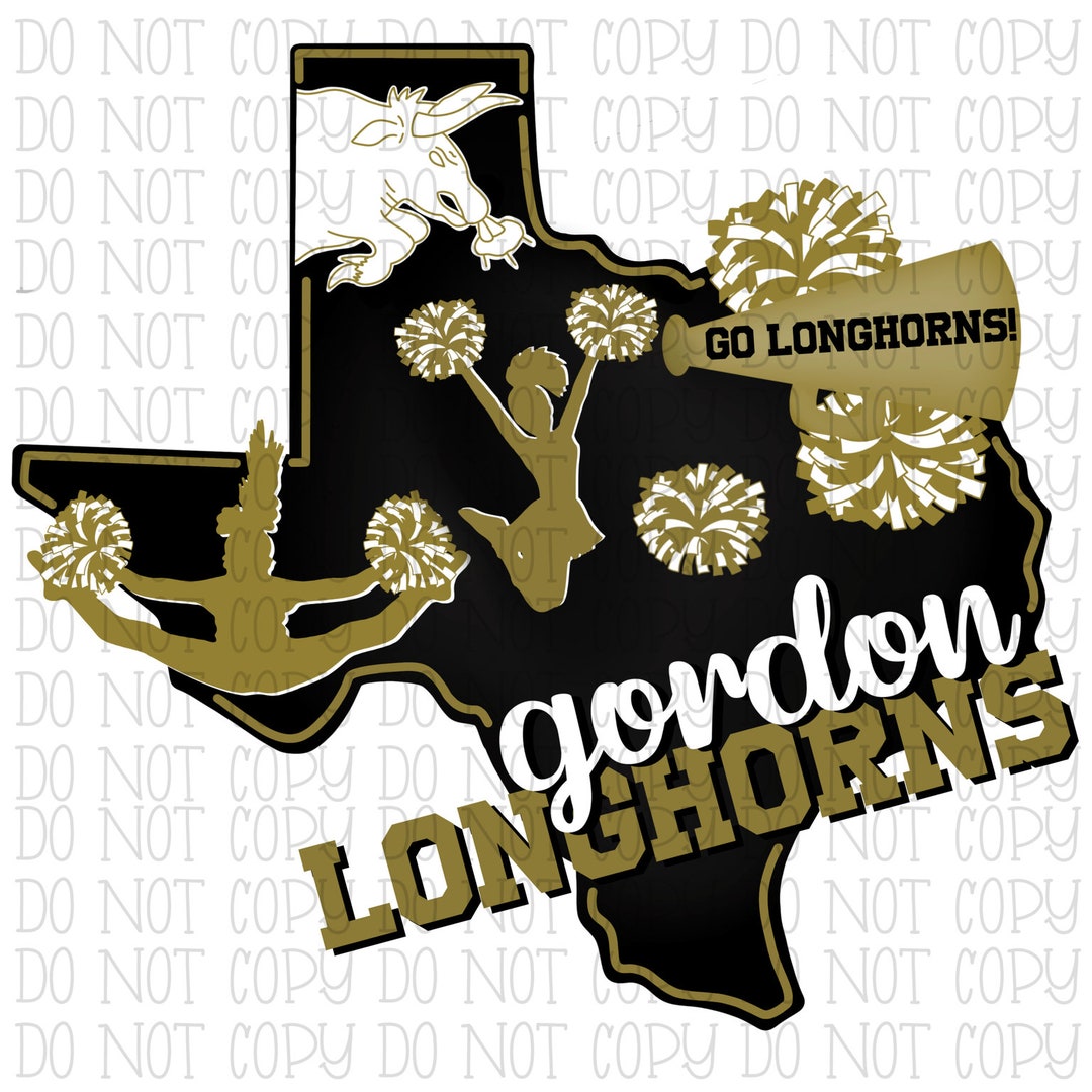 Gordon Longhorns Cheer - Pom Poms- Texas - School Sports Team - Gold ...