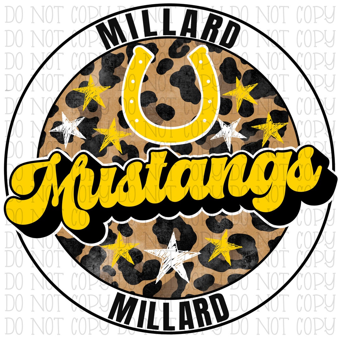 Millard Mustangs Leopard Circle Kentucky School Sports Team Digital ...